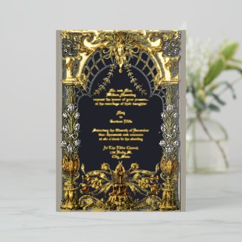 Victorian Era Art Nouveau Altar by Anton Seder Foil Invitation | Zazzle
