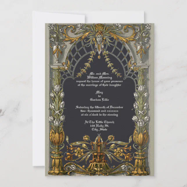 Victorian Era Art Nouveau Altar by Anton Seder Invitation | Zazzle