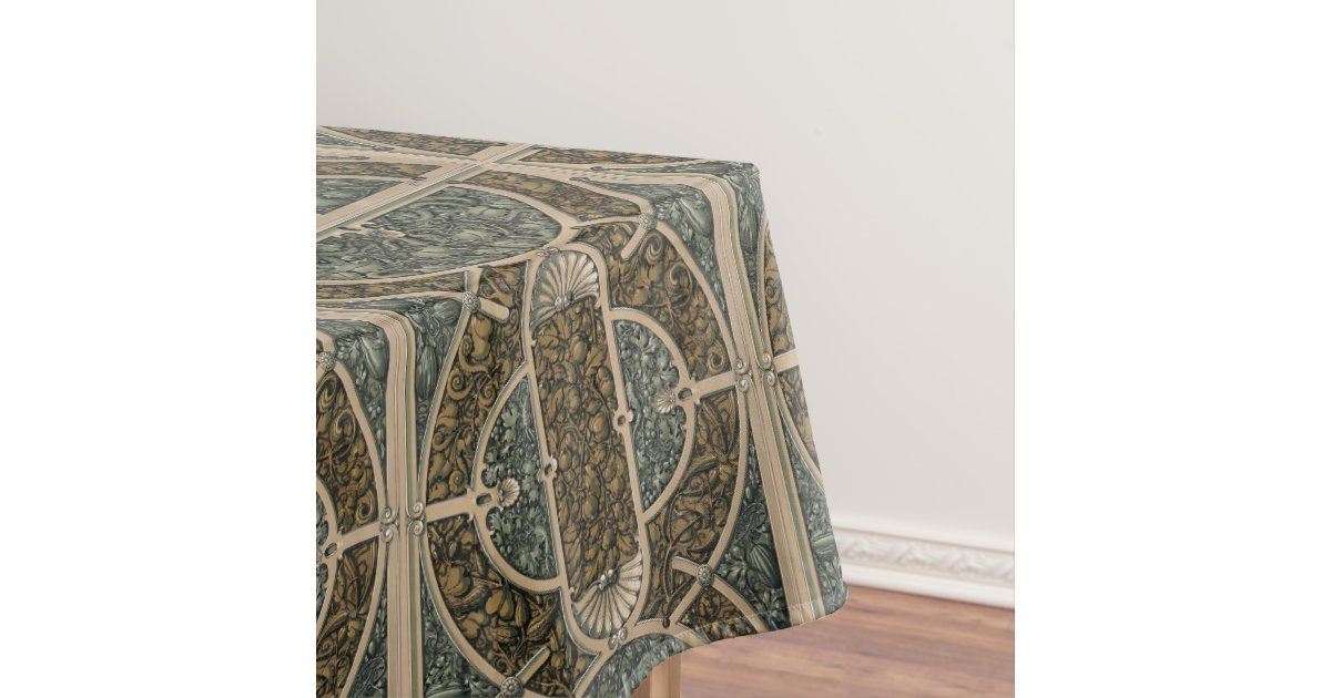 Victorian Era Art Nouveau Foliage by Anton Seder Tablecloth | Zazzle