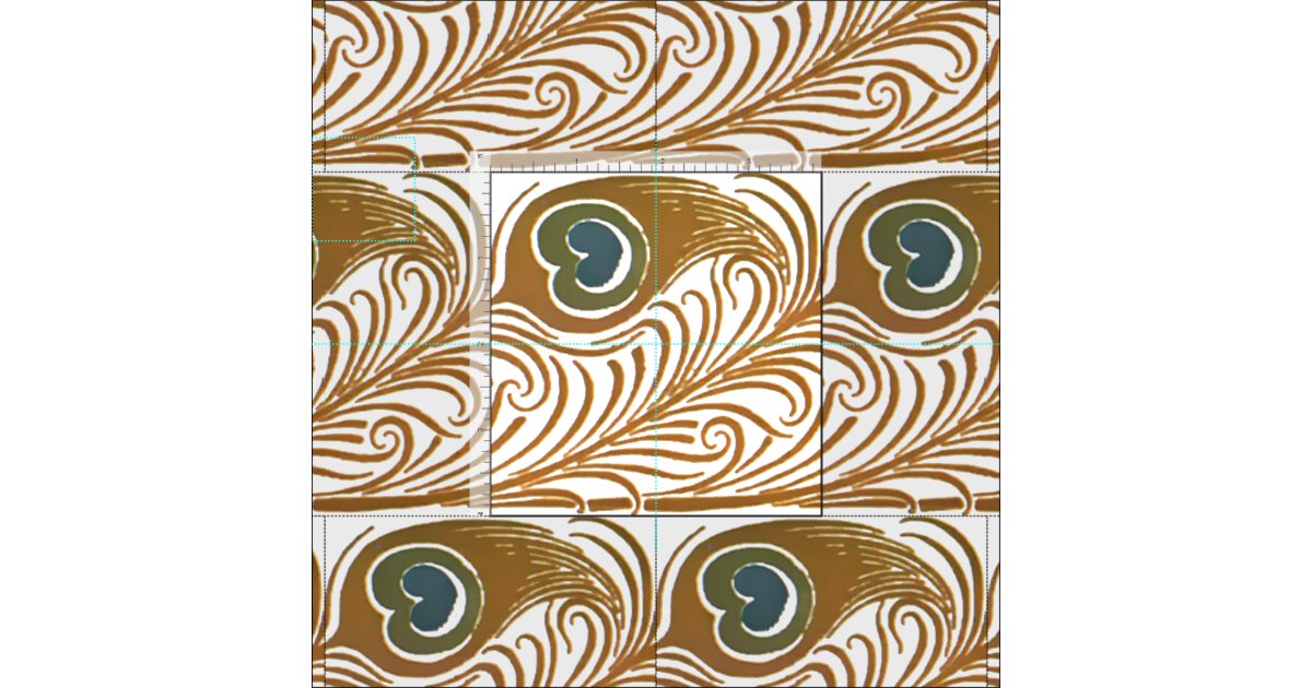 Victorian Era Art Nouveau Peacock Feather Pattern Fabric | Zazzle