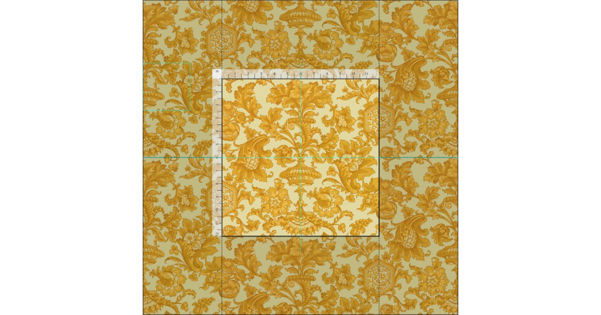Victorian Era Cornucopia & Urn Flowers Pattern Fabric | Zazzle