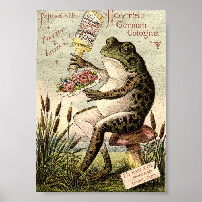 Victorian Era Frog on Toadstool Ad Poster | Zazzle.com