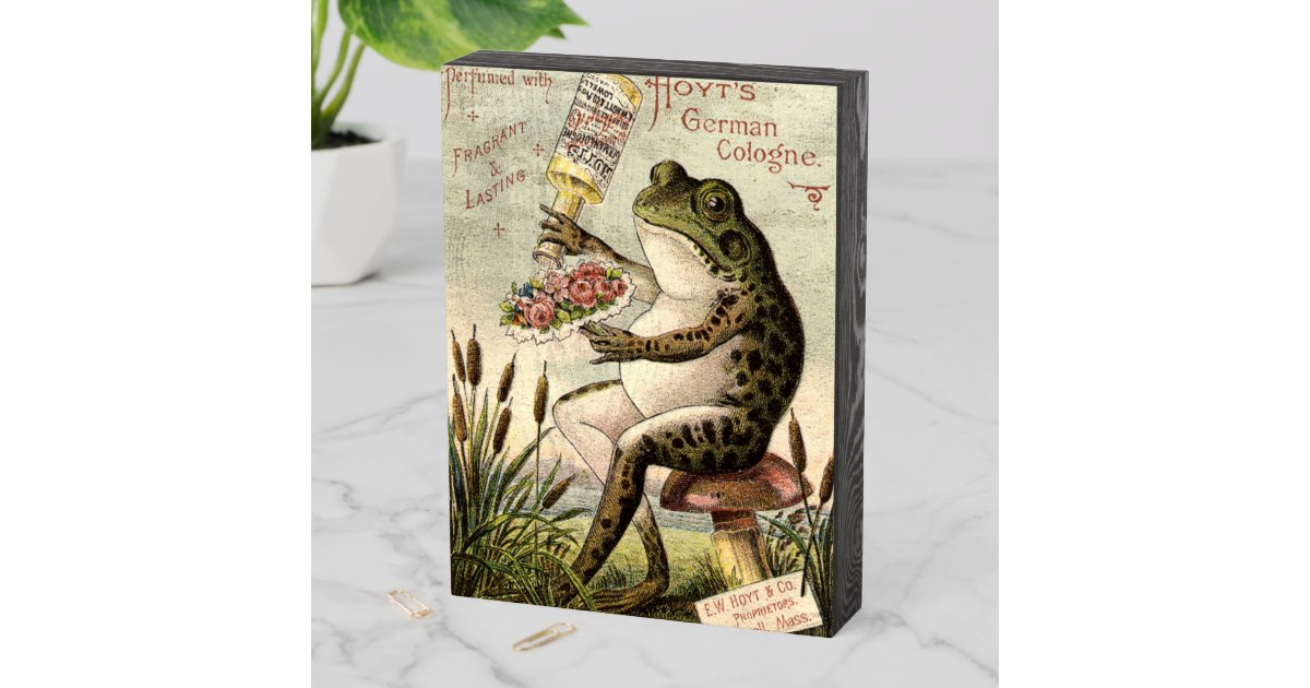Victorian Era Frog on Toadstool Ad Wooden Box Sign | Zazzle