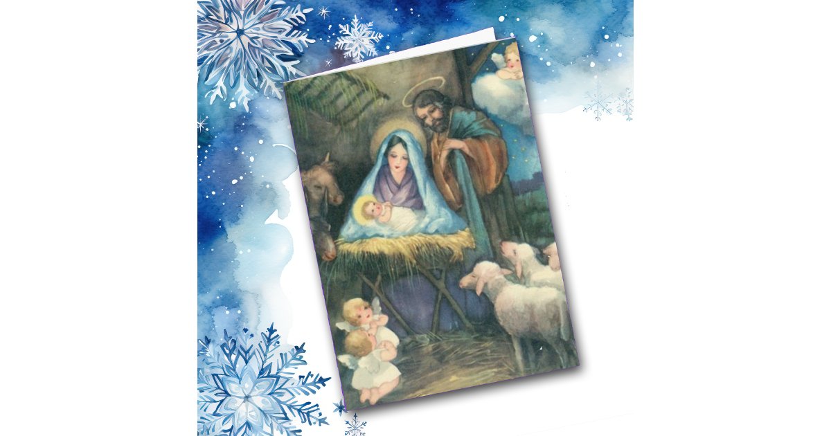 Victorian Era Nativity Card | Zazzle