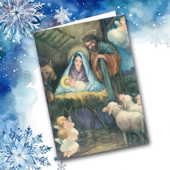 Victorian Era Nativity Card | Zazzle