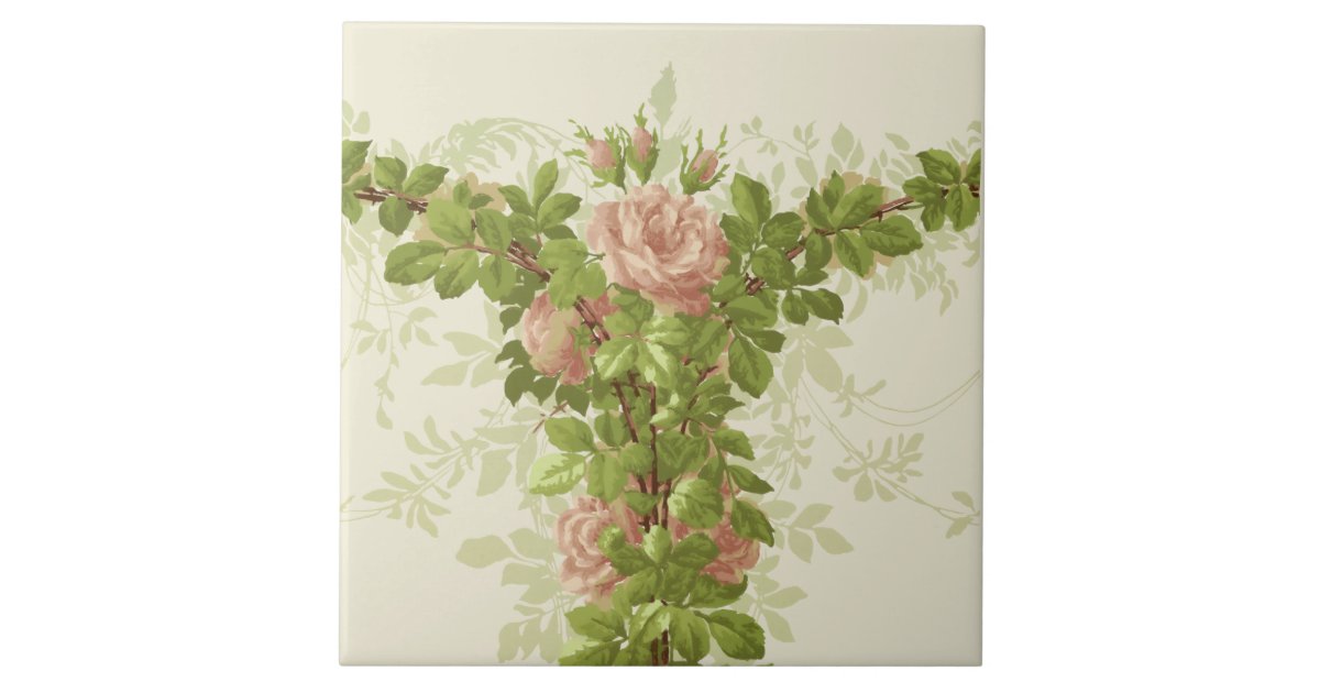 Victorian Era Pink Pose Frieze Ceramic Tile | Zazzle