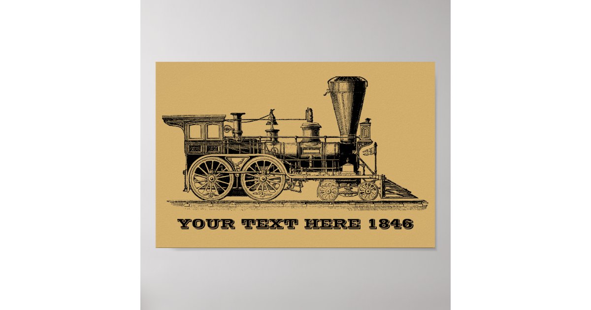 Victorian Era Steam Engine Locomotive Train Poster | Zazzle