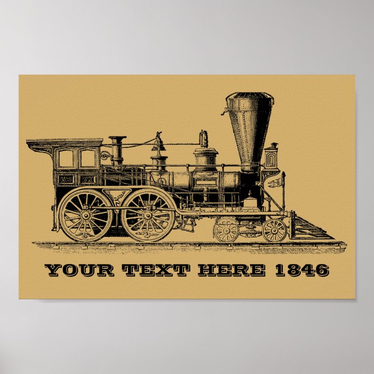 Victorian Era Steam Engine Locomotive Train Poster | Zazzle