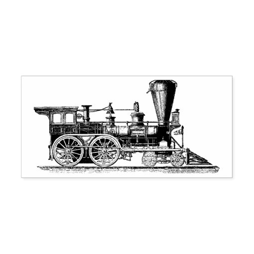 Victorian Era Steam Engine Locomotive Train Rubber Stamp | Zazzle
