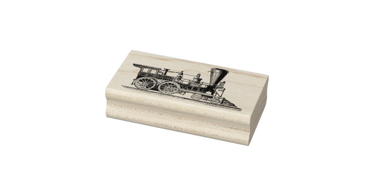 Victorian Era Steam Engine Locomotive Train Rubber Stamp | Zazzle
