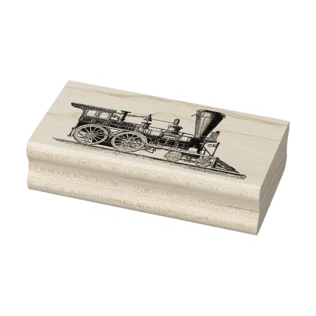 Victorian Era Steam Engine Locomotive Train Rubber Stamp | Zazzle
