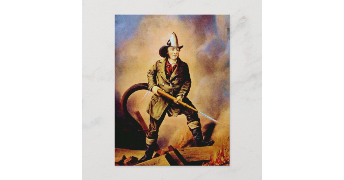 Victorian Firefighter "The American Fireman" Postcard | Zazzle