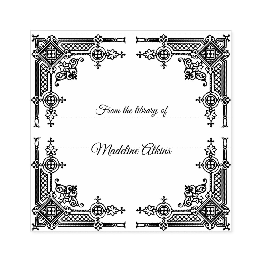 Victorian Frame Bookplate From the Library of Rubber Stamp | Zazzle