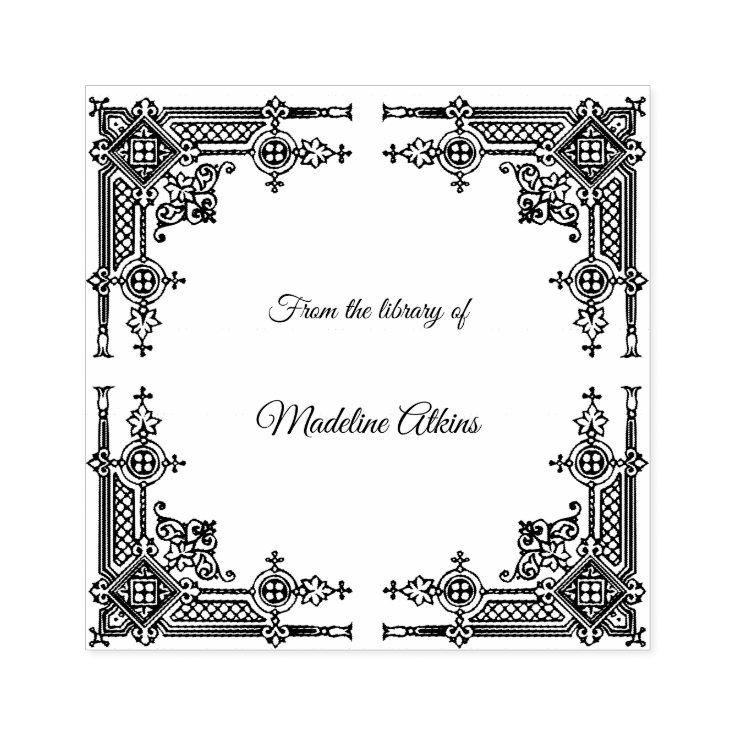 Victorian Frame Bookplate From the Library of Rubber Stamp | Zazzle