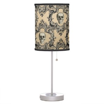 Victorian Framework Skulls Goth Skeleton Gothic Table Lamp | Zazzle