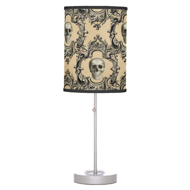 Victorian Framework Skulls Goth Skeleton Gothic Table Lamp | Zazzle