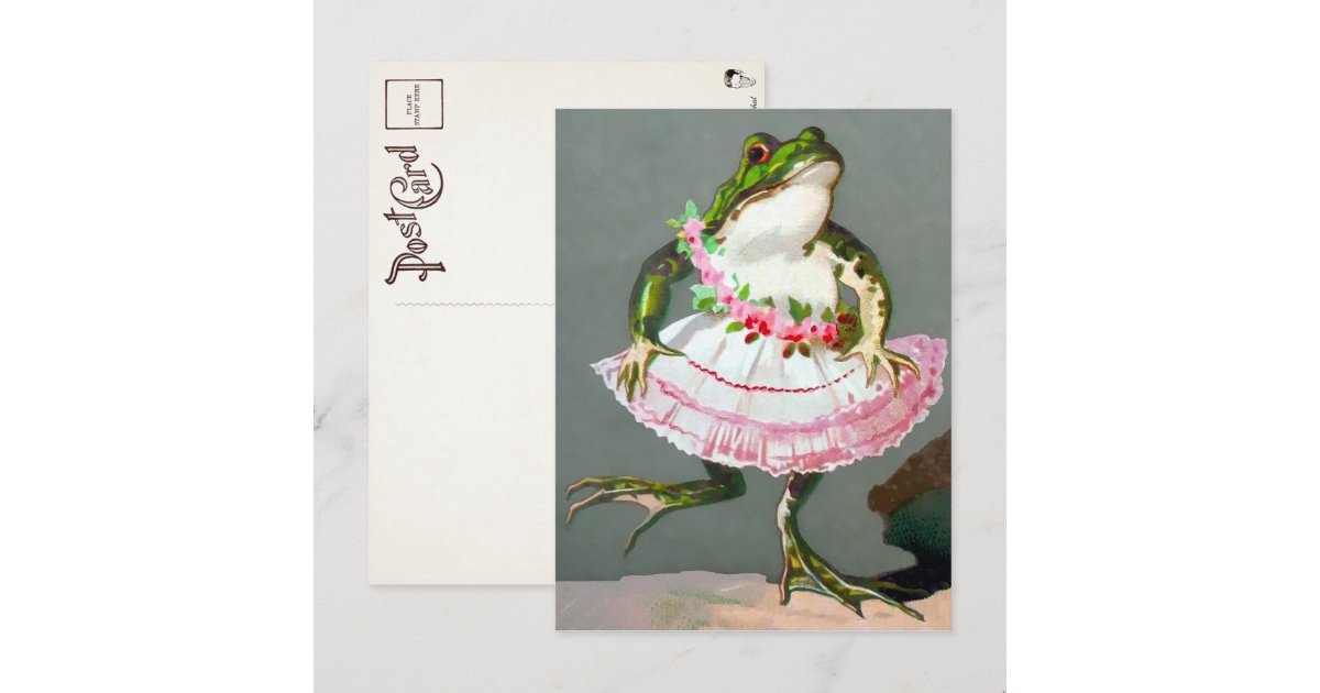 Victorian Frog in Dress Postcard | Zazzle