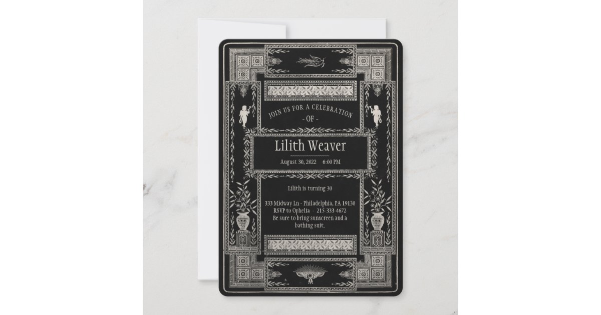 Victorian Funeral Style Customizable Invitation | Zazzle