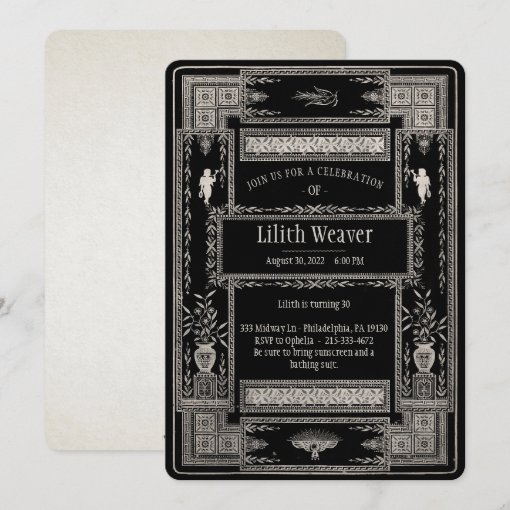 Victorian Funeral Style Customizable Invitation | Zazzle
