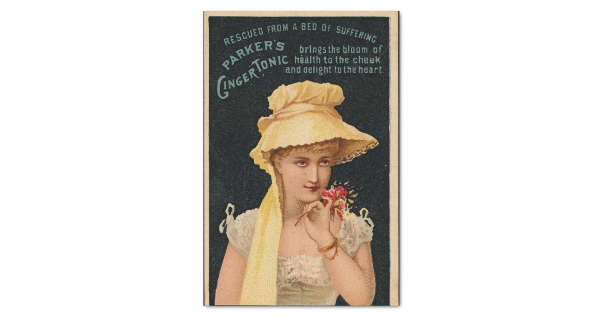 Victorian Ginger Tonic Ad Ephemera craft Tissue Paper | Zazzle