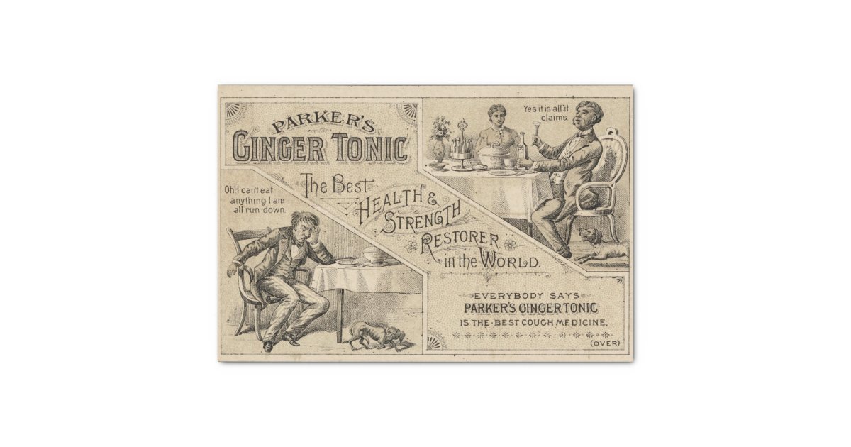 Victorian Ginger Tonic Poster Ad craft Tissue Paper | Zazzle