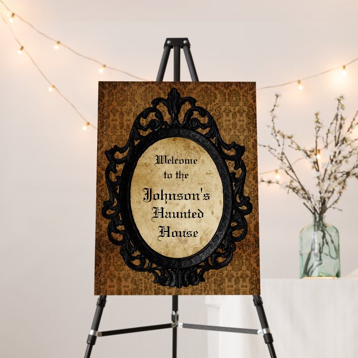 Victorian Gothic Haunted House Halloween Welcome Foam Board | Zazzle.com