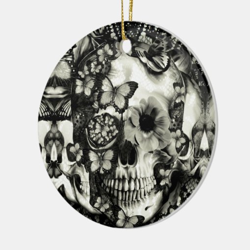 Victorian Gothic Lace Skull Ceramic Ornament Zazzle