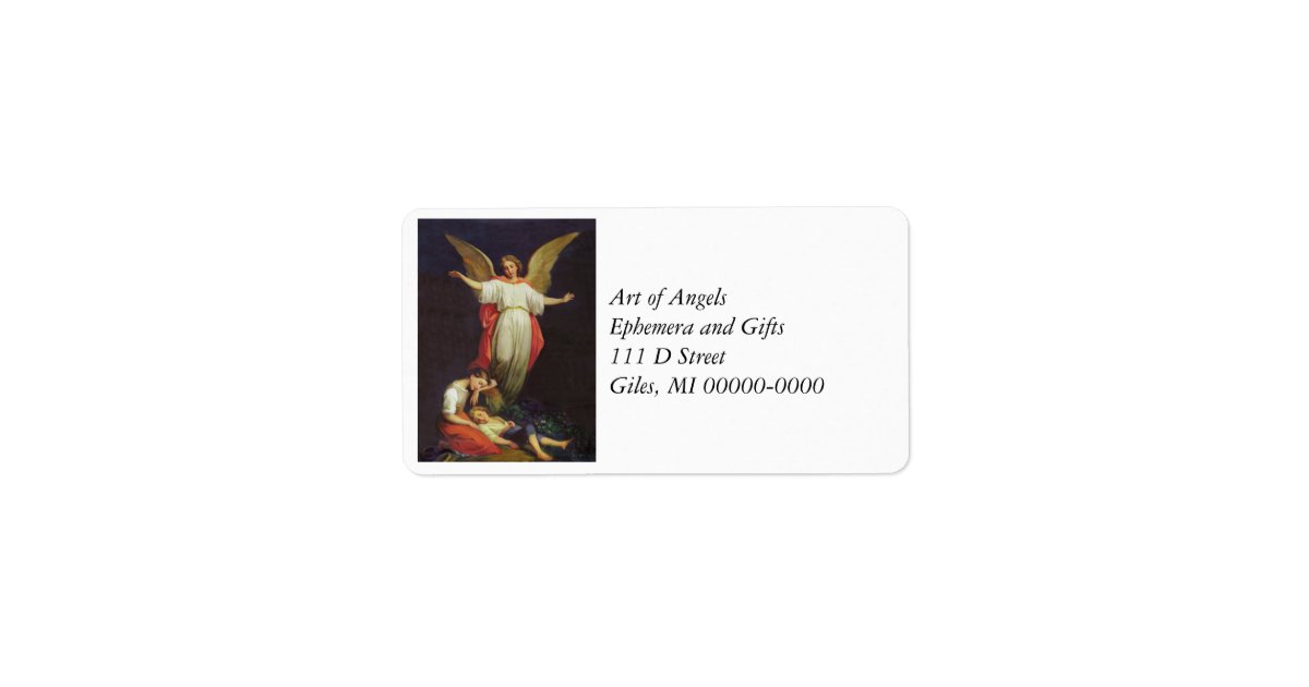 Victorian Guardian Angel Label | Zazzle