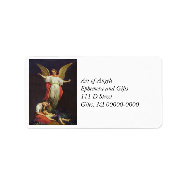 Victorian Guardian Angel Label | Zazzle