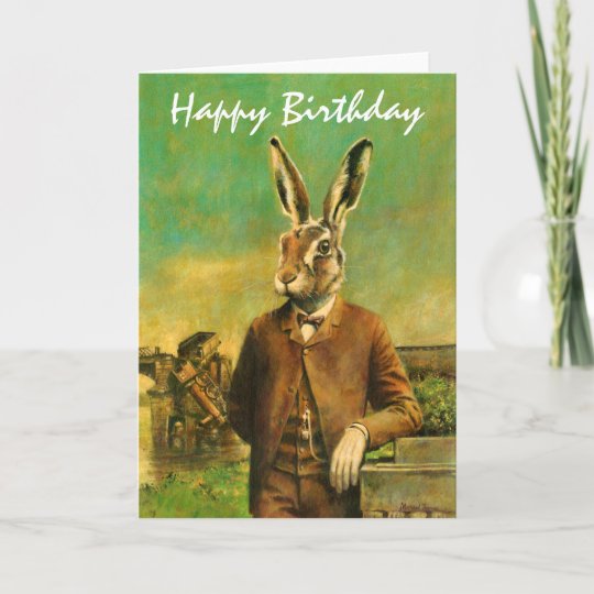 Victorian Hare Birthday Card | Zazzle.com