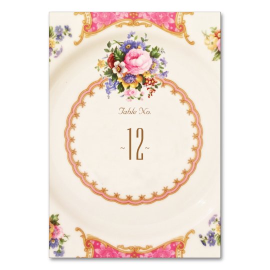 Victorian High Tea Garden Party Table Number Card | Zazzle.com