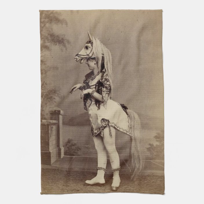 Victorian Horse Costume Daguerreotype/Photo Kitchen Towel | Zazzle.com