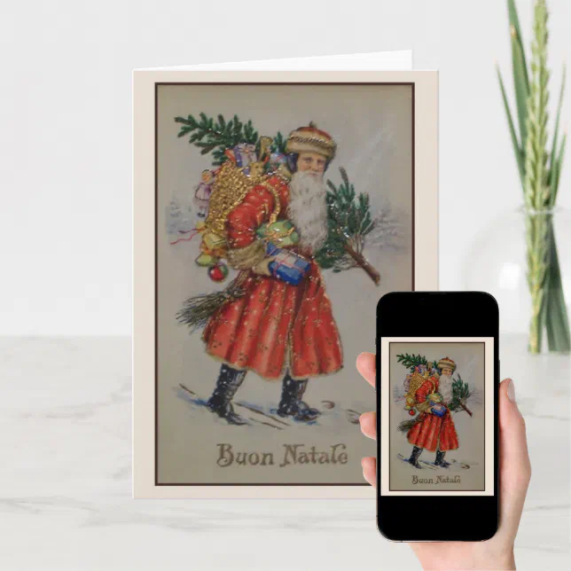 Victorian Italian Christmas Buon Natale Card | Zazzle