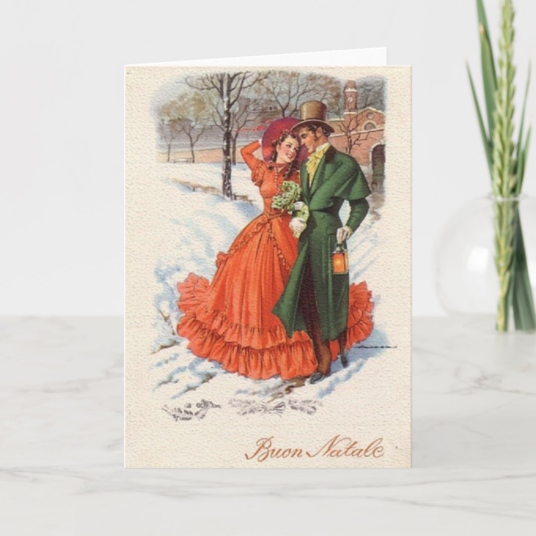 Victorian Italian Christmas Greeting Card | Zazzle
