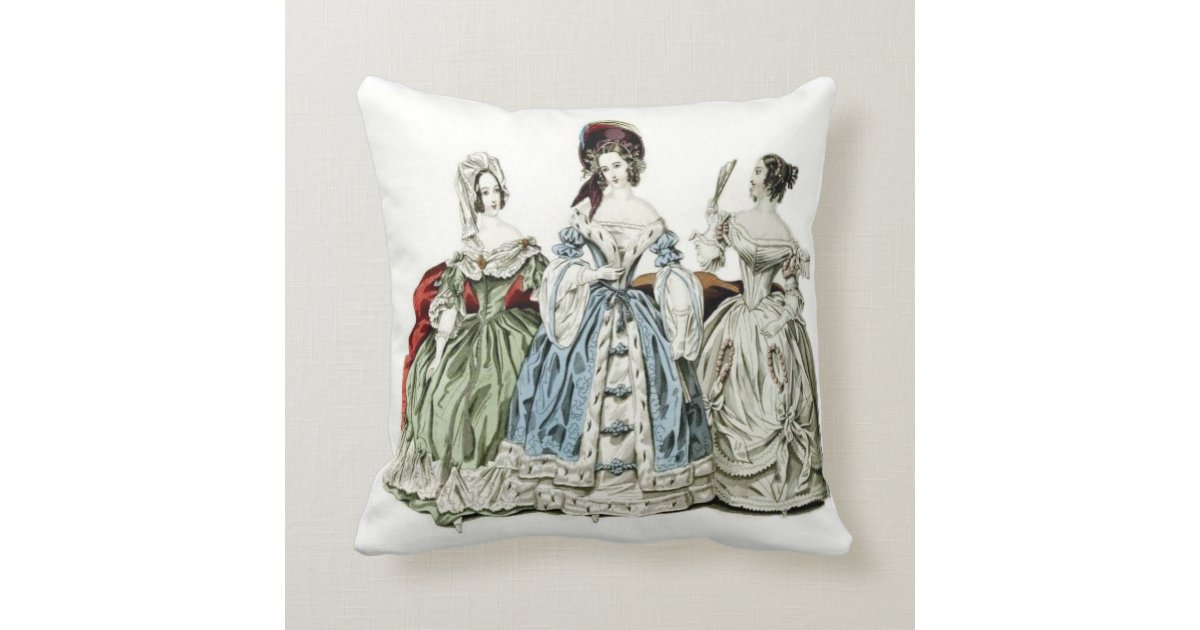 Victorian Ladies Fashion Throw Pillow | Zazzle.com