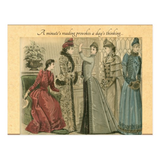 Victorian ladies in library postcard | Zazzle.com