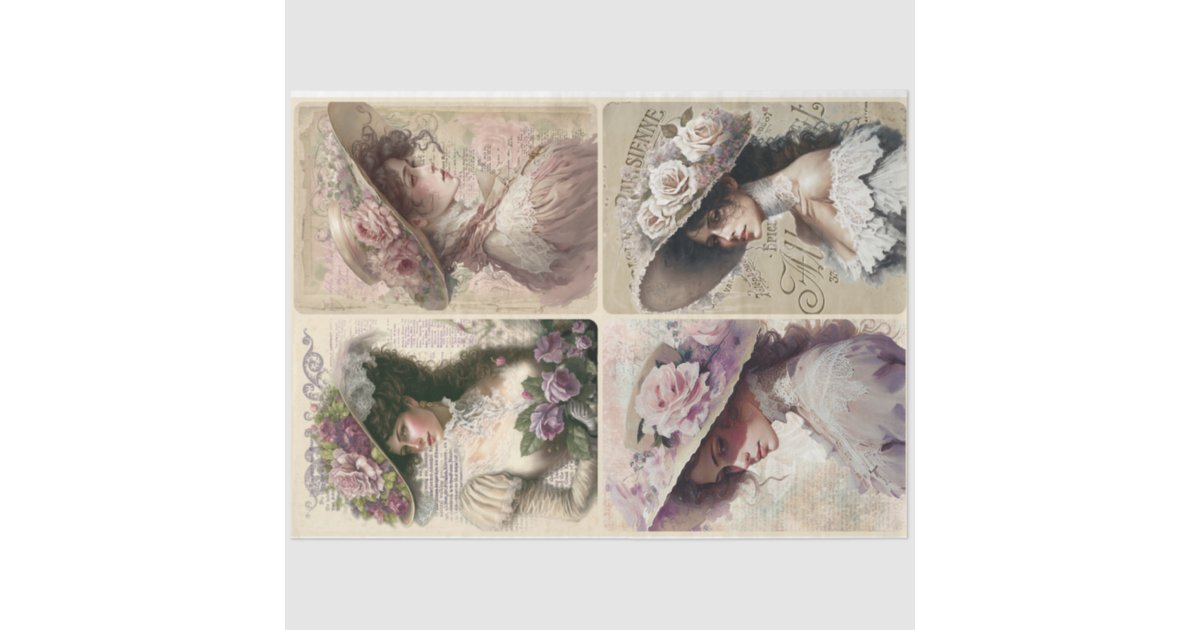 Victorian ladies tissue paper | Zazzle