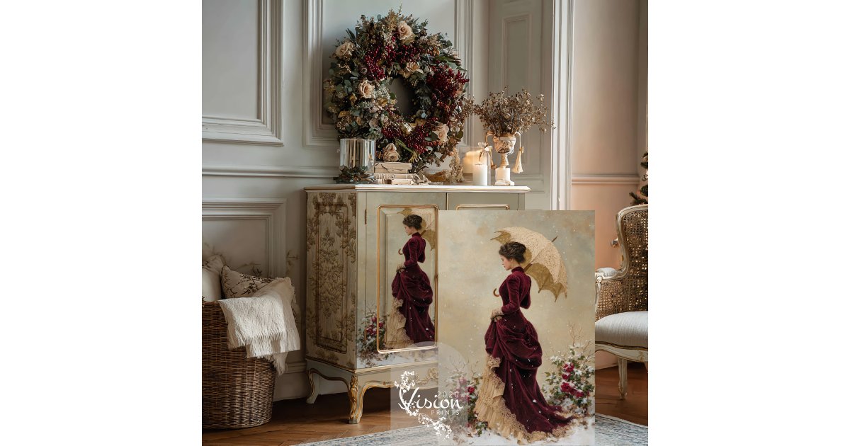 Victorian Lady Christmas Decoupage Tissue Paper | Zazzle
