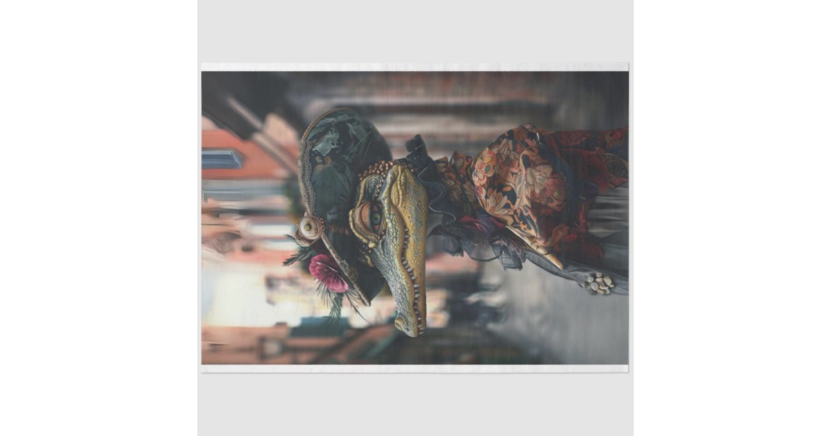 Victorian Lady Gator Decoupage Tissue Paper | Zazzle