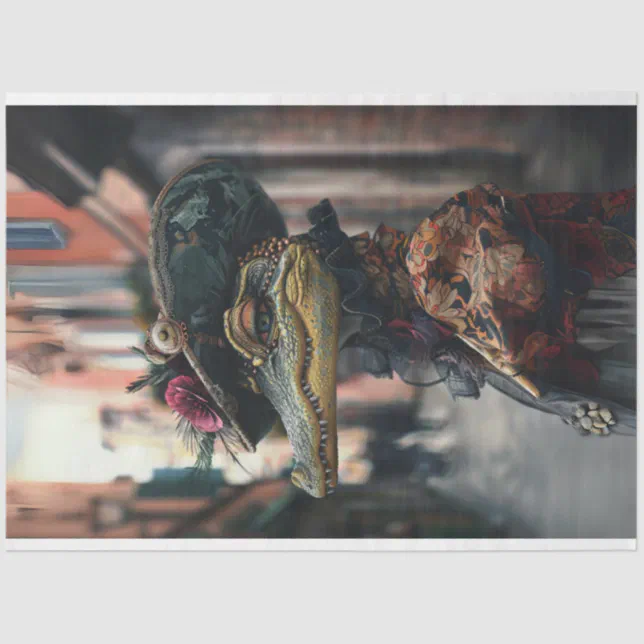 Victorian Lady Gator Decoupage Tissue Paper | Zazzle