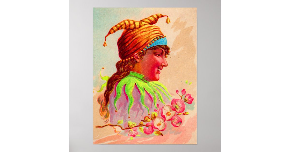 Victorian lady jester poster | Zazzle