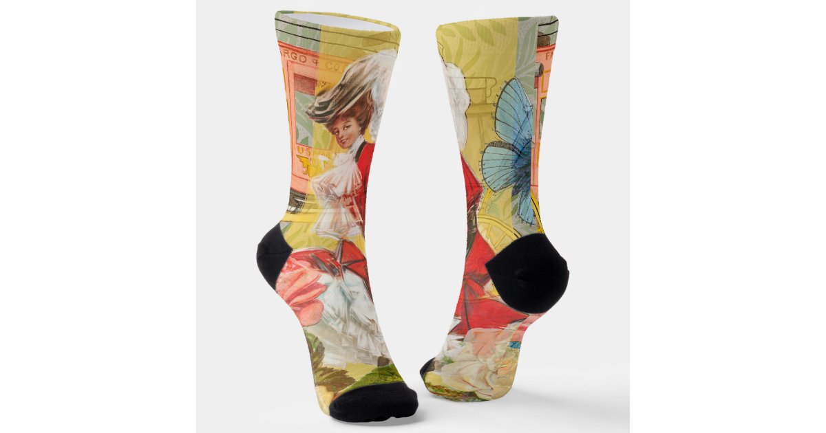Victorian Lady Woman Fun Carriage Socks | Zazzle