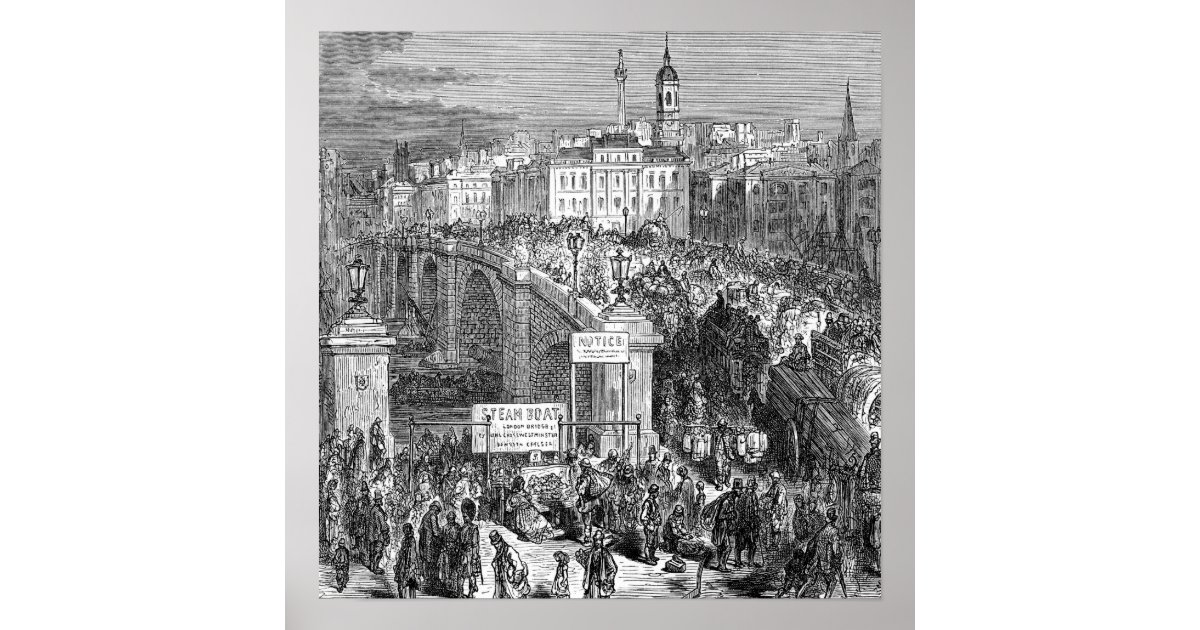 Victorian London - London Bridge 1872 Poster | Zazzle