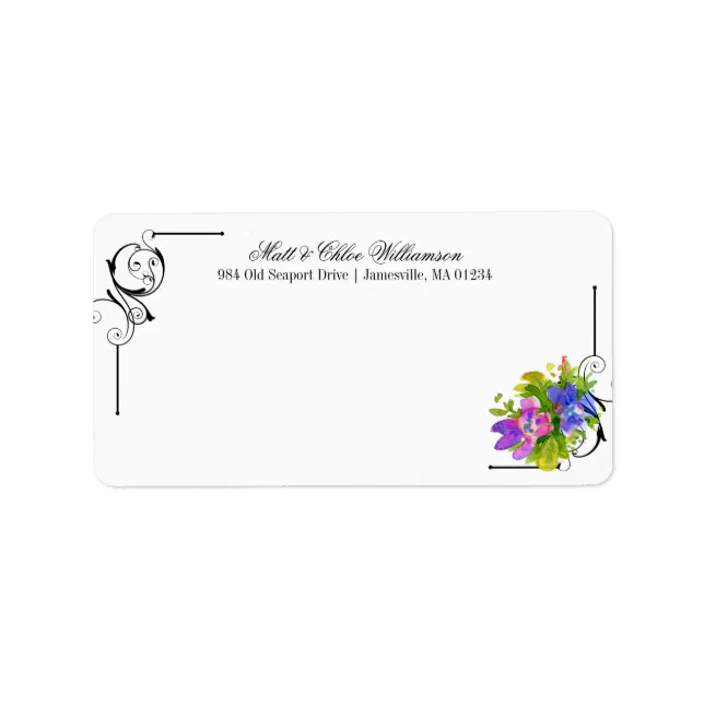 Victorian Mailing Labels with Floral Accents | Zazzle
