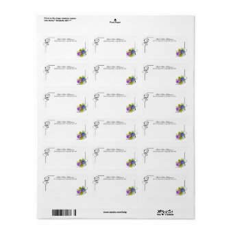 Victorian Mailing Labels with Floral Accents | Zazzle