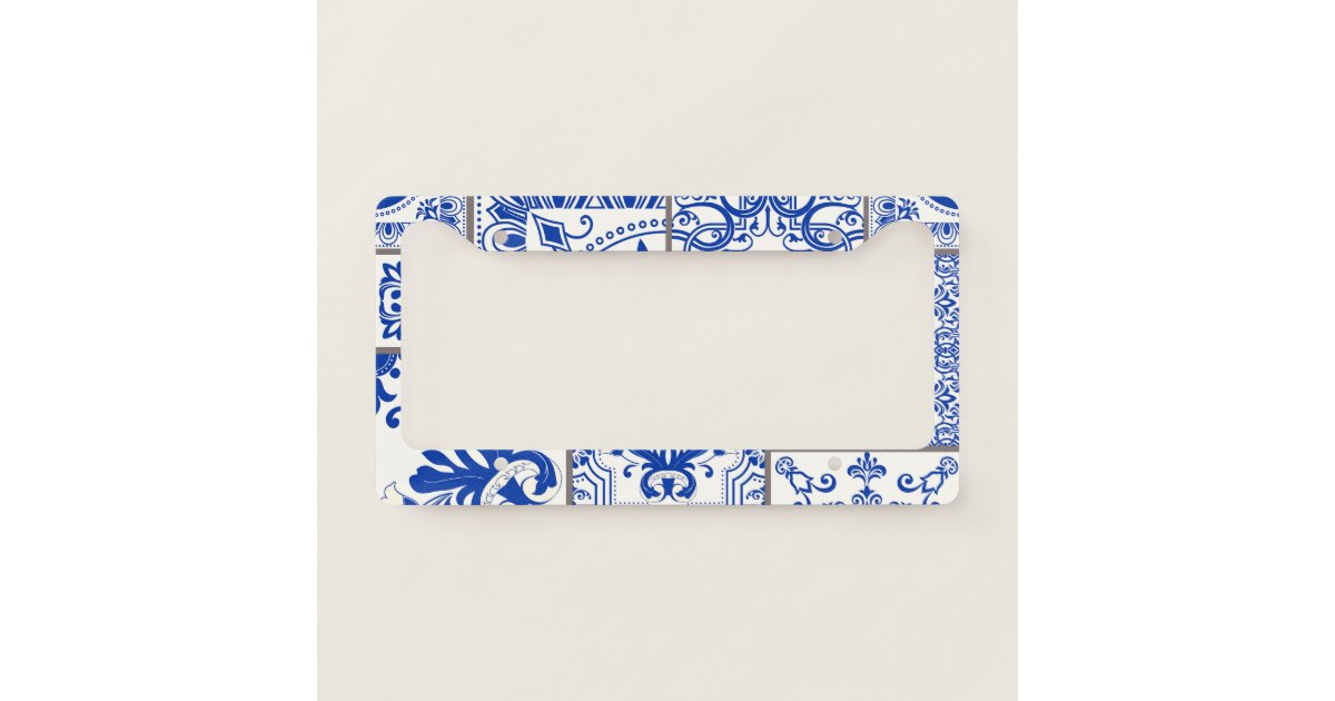 Victorian Majolica: Patchwork Tile Pattern. License Plate Frame | Zazzle