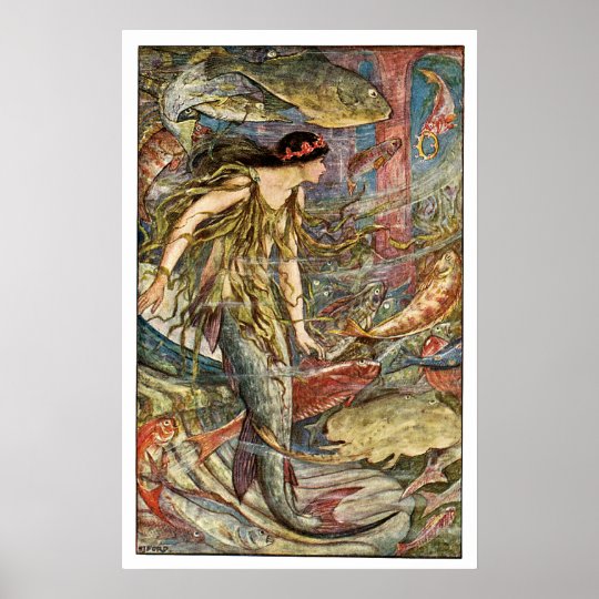 Victorian Mermaid Art by H J Ford Poster | Zazzle.com
