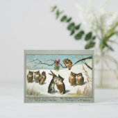 Victorian Mistletoe Animals Christmas Postcard | Zazzle