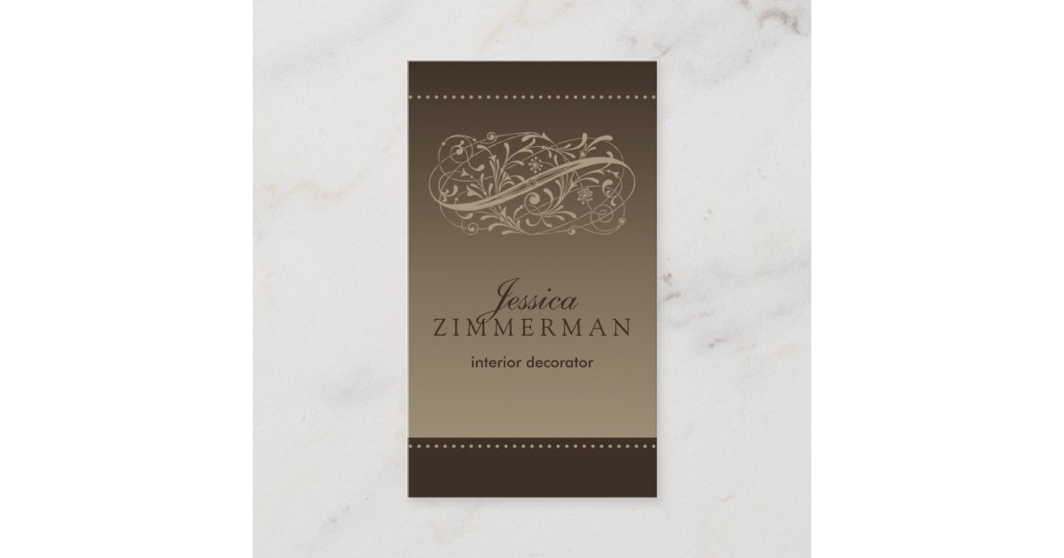 Victorian Mocha Business Card | Zazzle