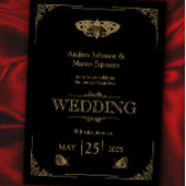 Victorian Moth Elegant Gothic Wedding Invitation | Zazzle
